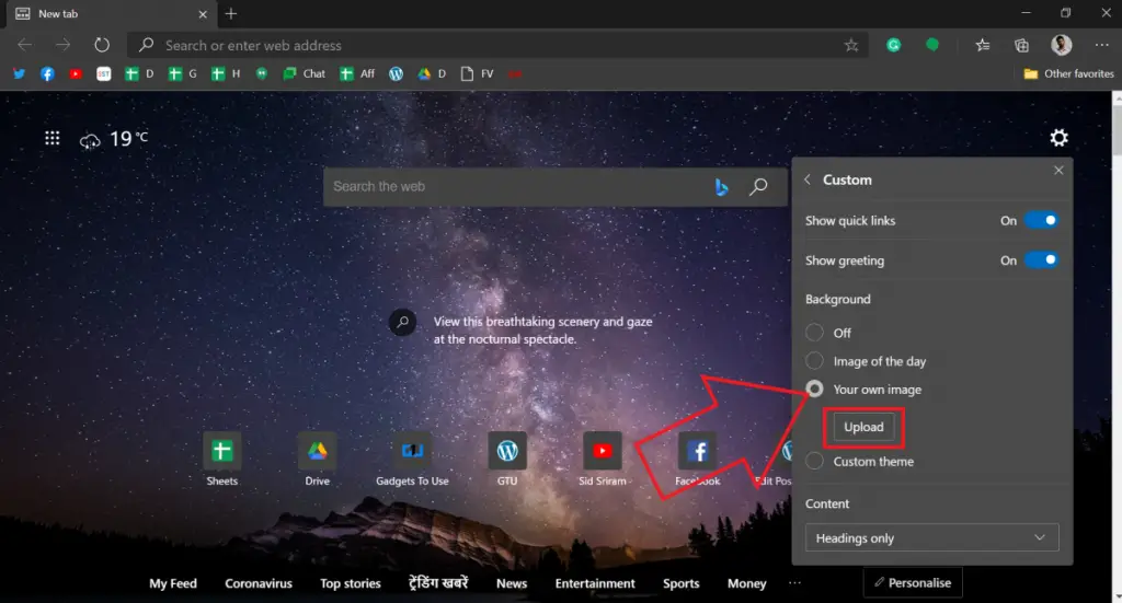 How to Change New Tab Background Image in Microsoft Edge - Gadgets To Use