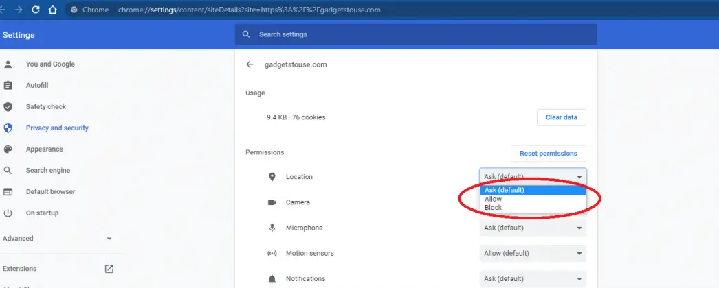 How to Allow or Block Permission Access to Websites on Chrome - Gadgets ...