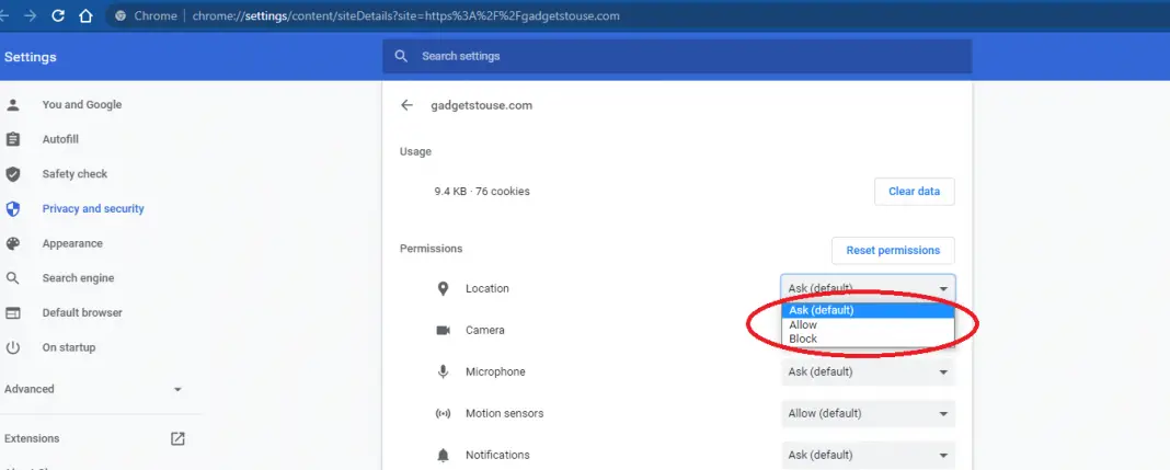 How to Allow or Block Permission Access to Websites on Chrome - Gadgets ...