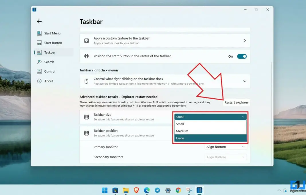 3 Ways to Resize, Move and Customize Taskbar on Windows 11 for Free - Gadgets To Use