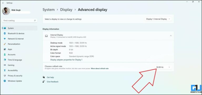 3 Ways to Change Display Refresh Rate in Windows 11 - Gadgets To Use