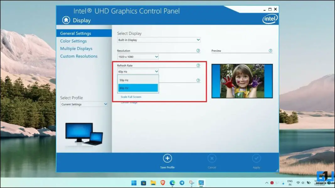 3 Ways to Change Display Refresh Rate in Windows 11 - Gadgets To Use