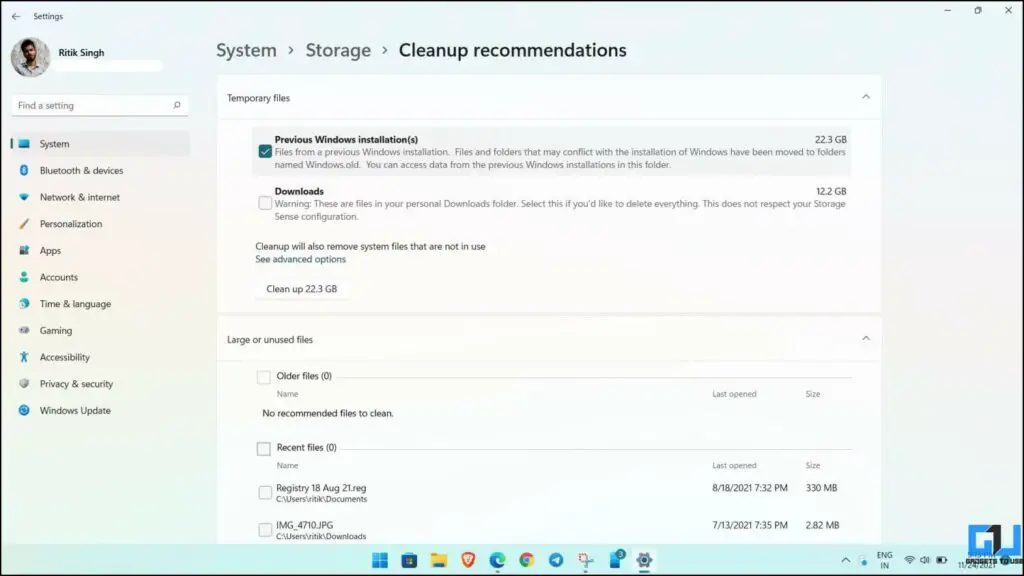 Top 5 Ways to Clean Junk Files on Windows 11 PC - Gadgets To Use