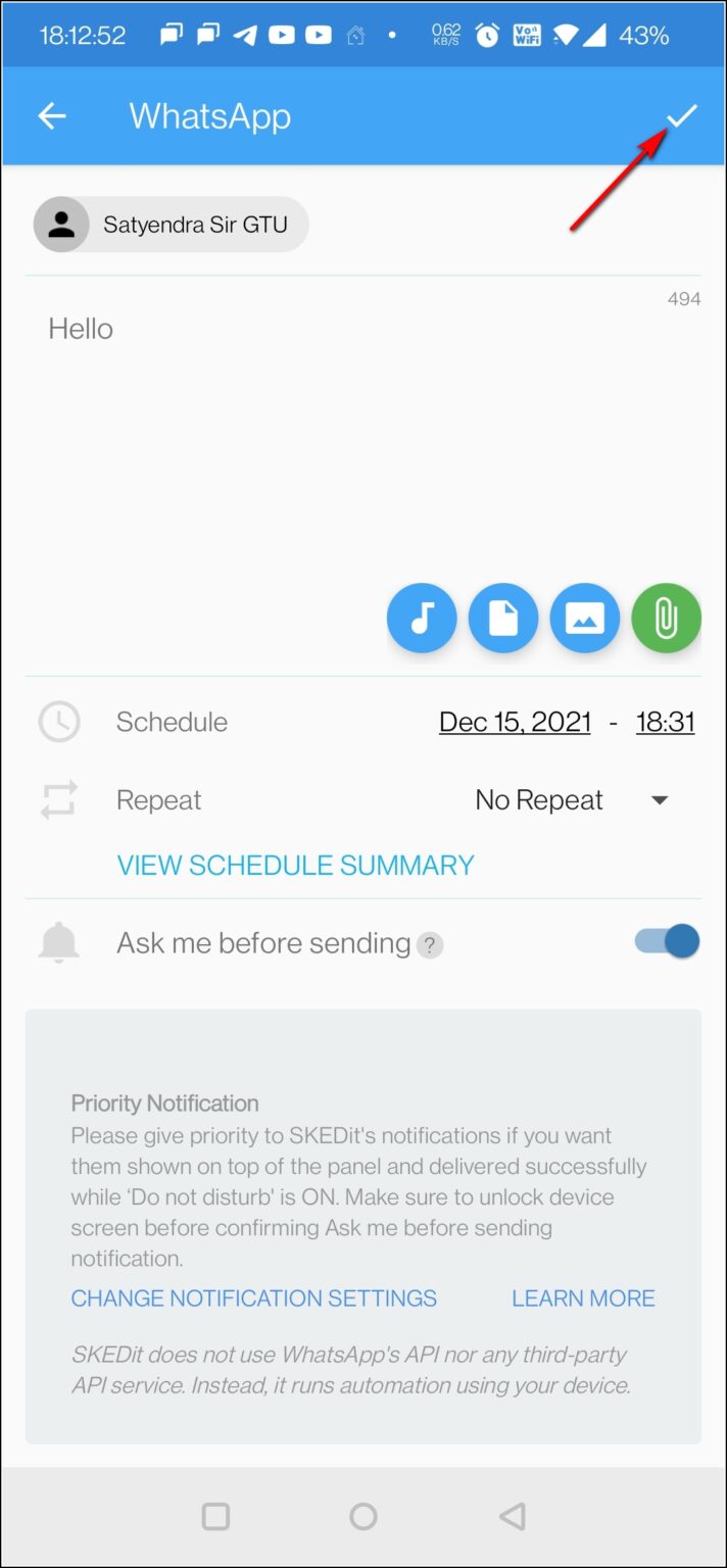 3 Ways to Schedule WhatsApp Messages on Android, iPhone - Gadgets To Use