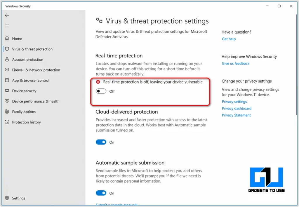 Top 5 Ways to Disable Microsoft Defender in Windows 11 - Gadgets To Use