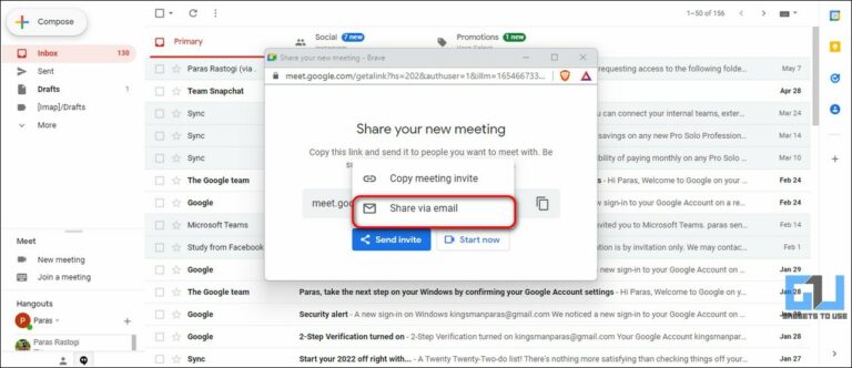 Top 4 Ways to Send a Meeting Invite While Sending an Email in Gmail ...