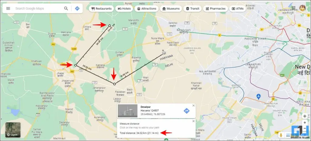 4 Ways to Measure Distance Between Two Points in Google Maps - Gadgets ...