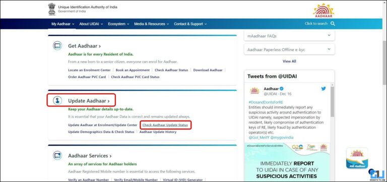 How to Update Father's Name and Address in Aadhaar - Gadgets To Use