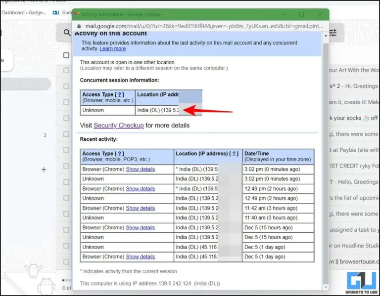 5 Ways to Fix Gmail Your Account Is Open in 1 Other Location - Gadgets ...
