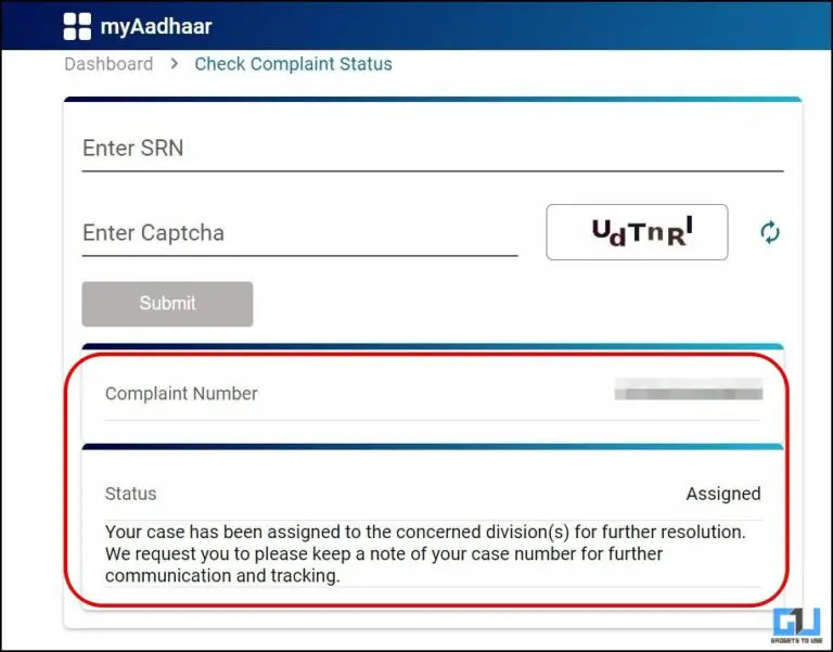 How to File an Aadhaar Complaint and Track It - Gadgets To Use