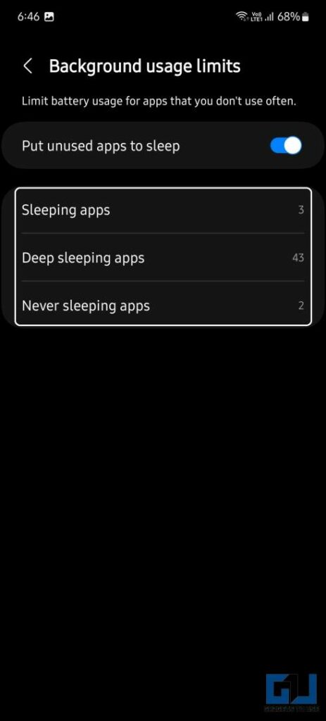 3 Ways to Add or Remove Sleeping Apps in Samsung One UI - Gadgets To Use