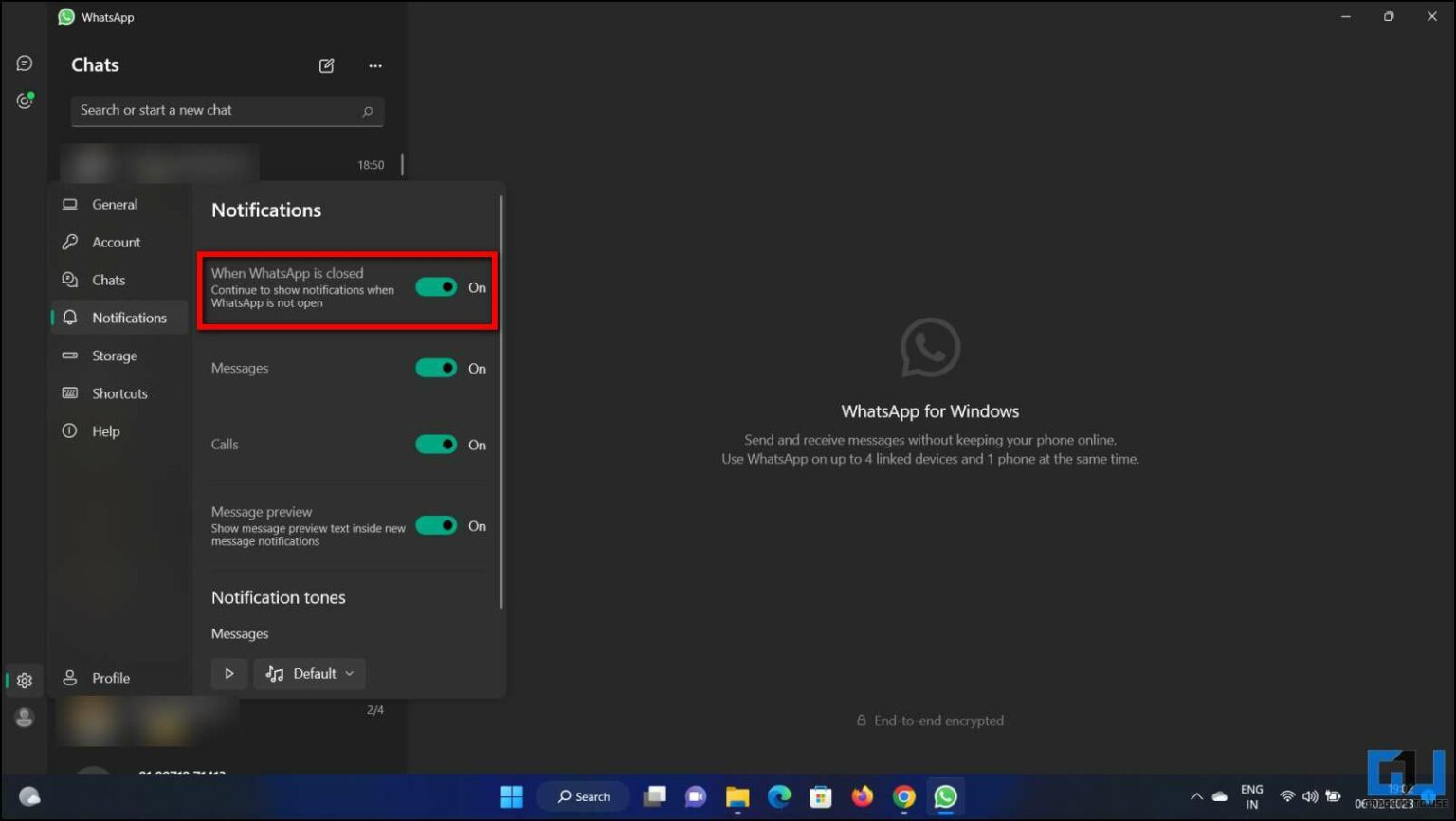 6 Ways to Fix WhatsApp Desktop Notifications Not Working on Windows 10/11 - Gadgets To Use