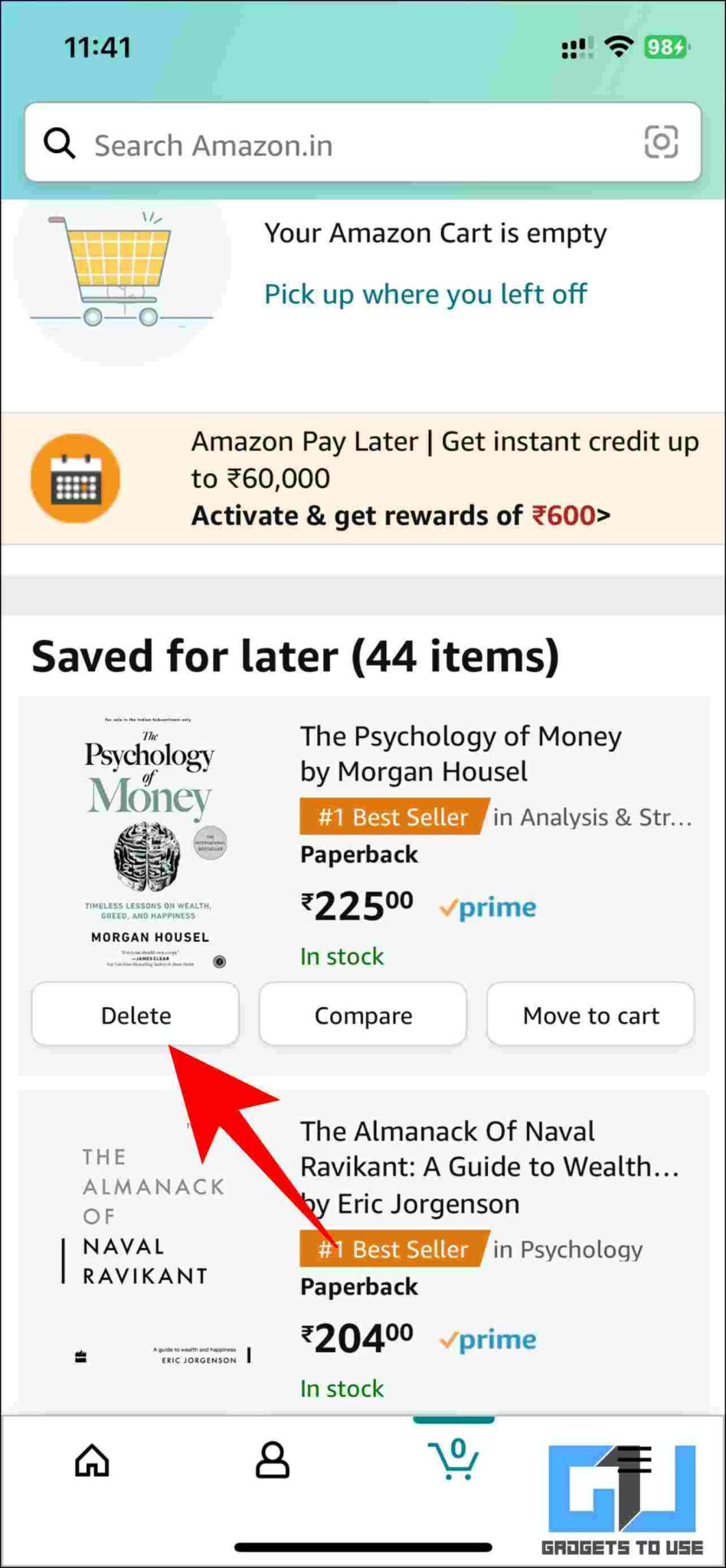 2 Ways to Find Saved for Later Items on Amazon - Gadgets To Use