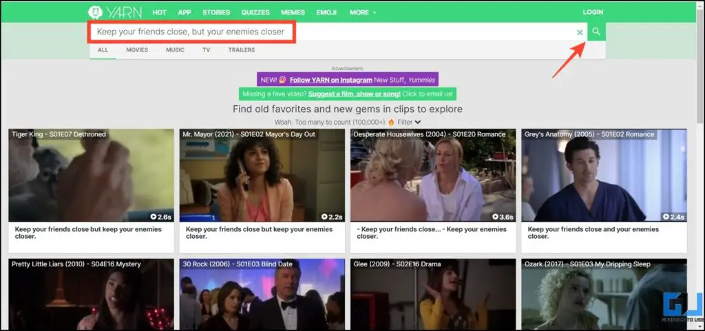 4 Ways to Search a Movie Clip from Dialogue - Gadgets To Use