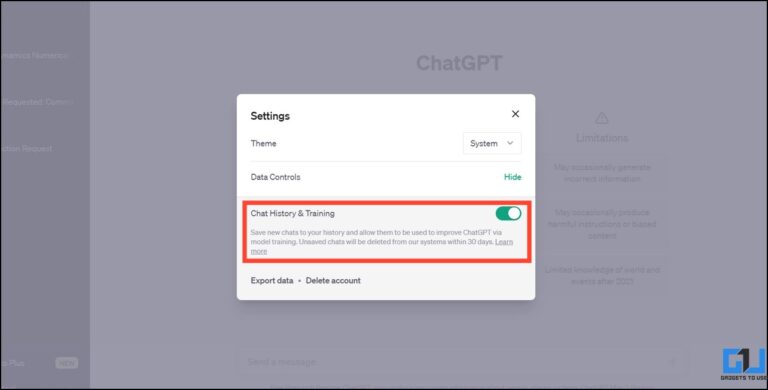 4 Ways to Delete Your ChatGPT History or ChatGPT Account - Gadgets To Use