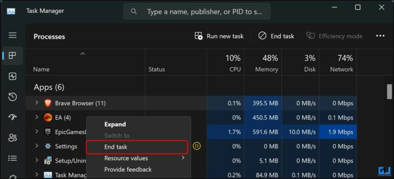 8 Ways to Force Quit Apps in Windows 11 or 10 - Gadgets To Use