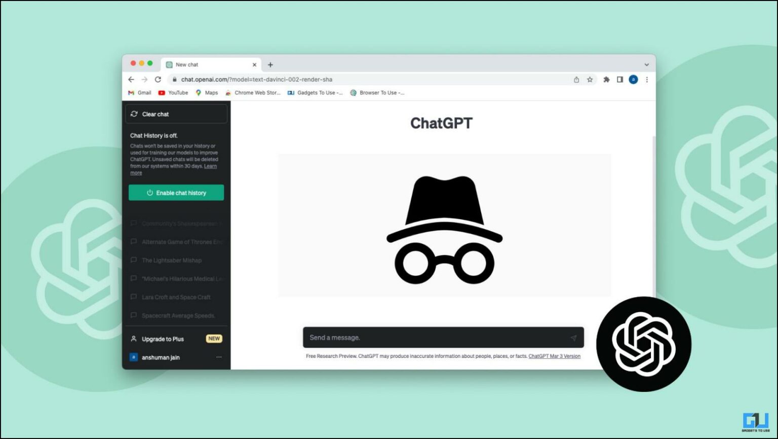 3 Ways to Use Incognito Mode in ChatGPT - Gadgets To Use