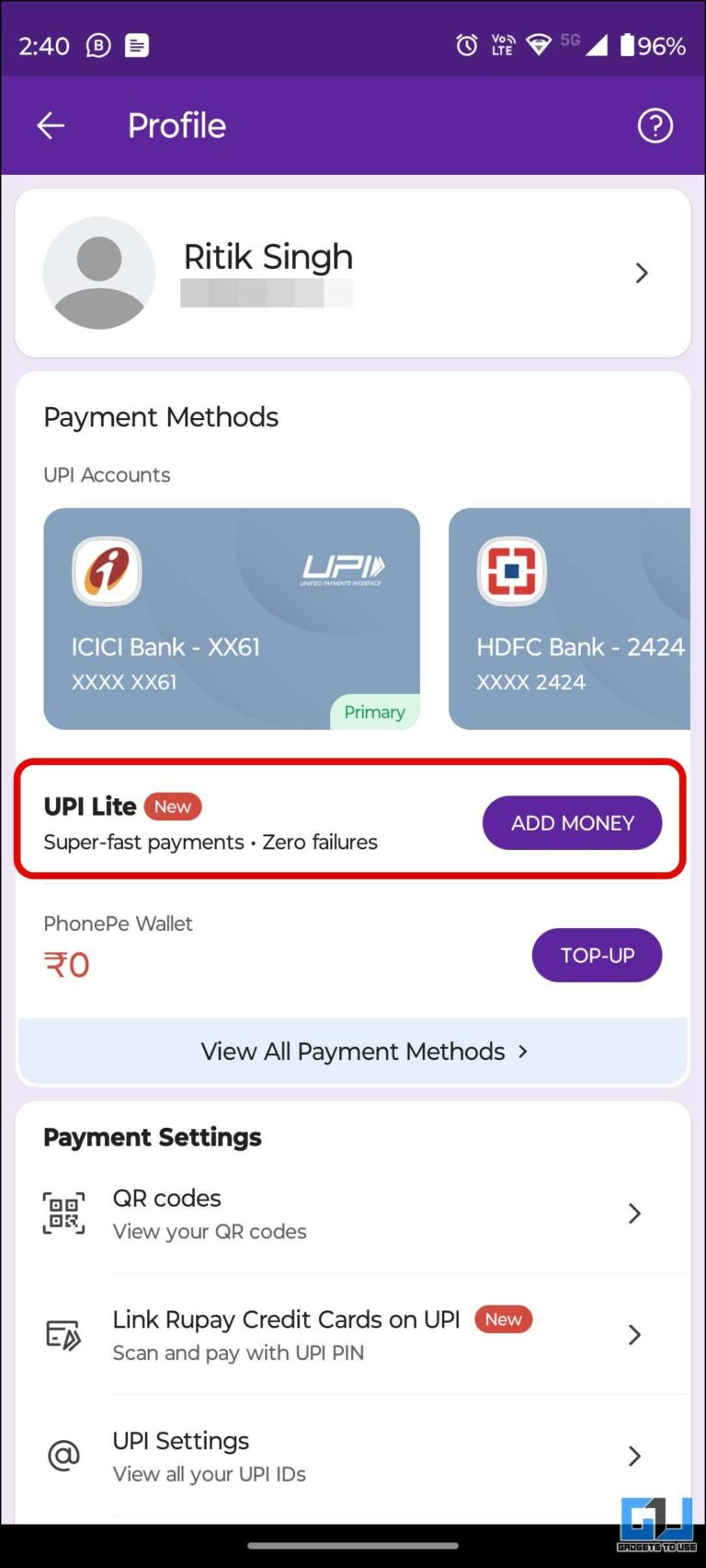 How to Setup and Use UPI Lite on PhonePe - Gadgets To Use