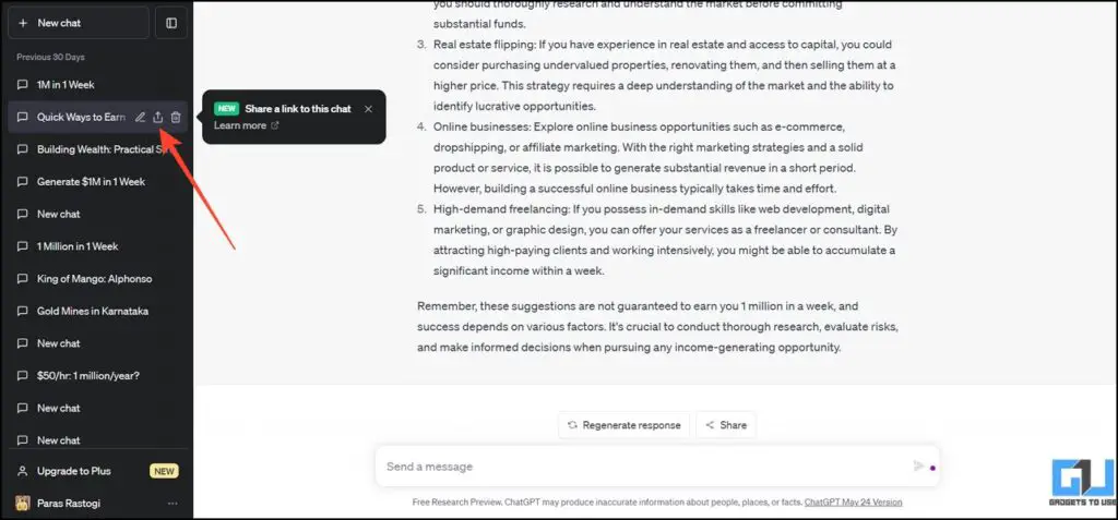 6 Ways to Share ChatGPT Responses With Others - Gadgets To Use