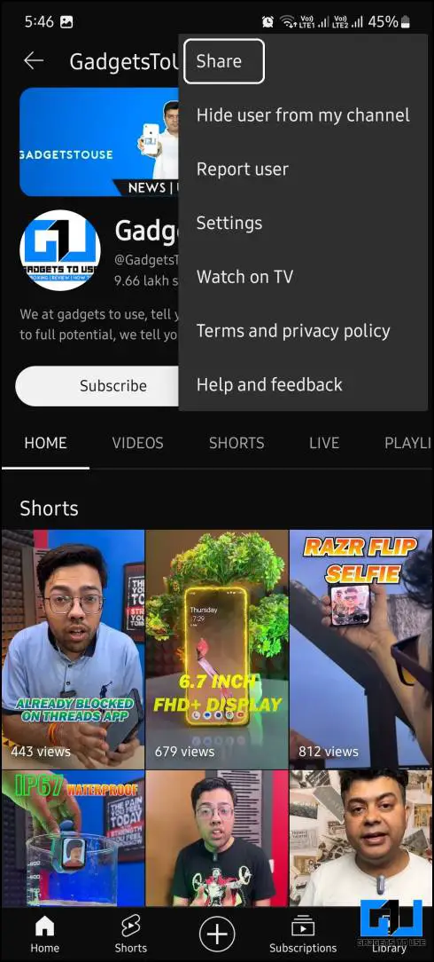 4 Ways to Copy YouTube Channel Link on Android and iPhone - Gadgets To Use