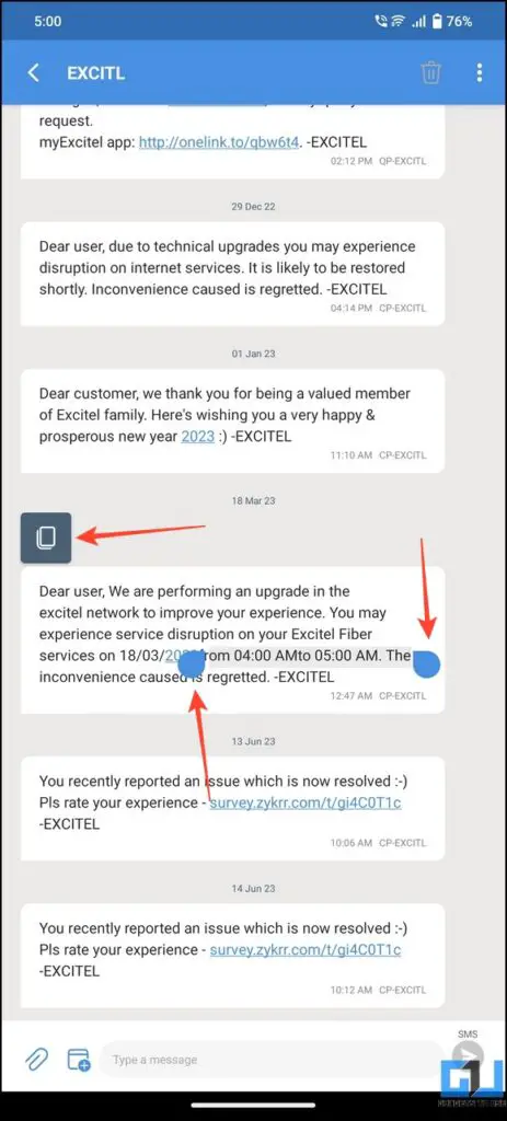 5 Ways to Copy Part of a Text Message (Android, iOS) - Gadgets To Use