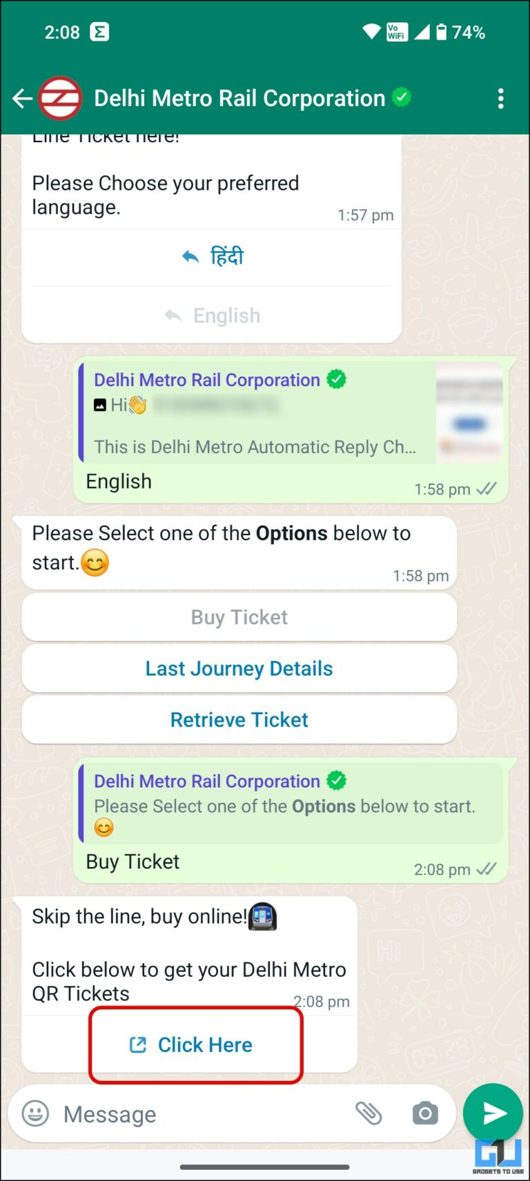 2 Ways to Buy Your Delhi Metro Ticket Using WhatsApp - Gadgets To Use