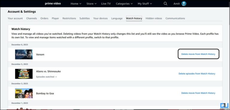 5 Ways to Remove Continue Watching From Prime Video - Gadgets To Use